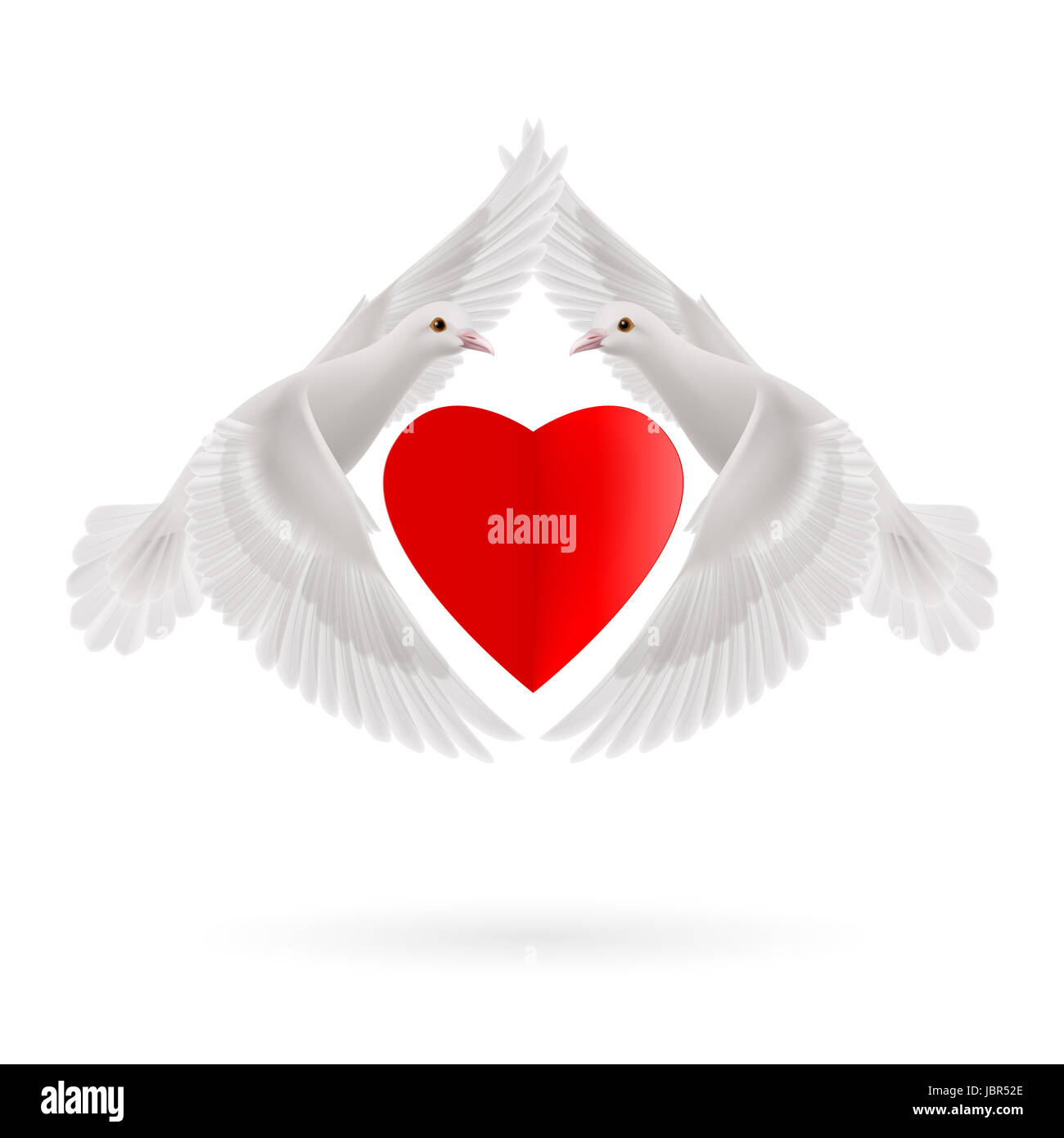 Heart white doves Cut Out Stock Images & Pictures - Alamy