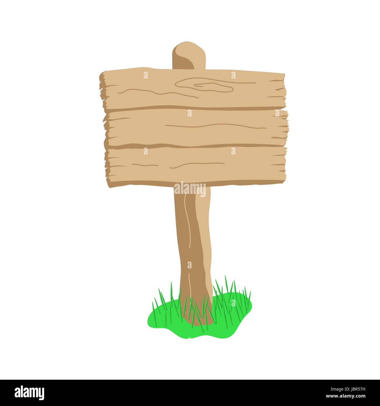 Square shape blank cartoon style vector wooden sign board isolated on ...