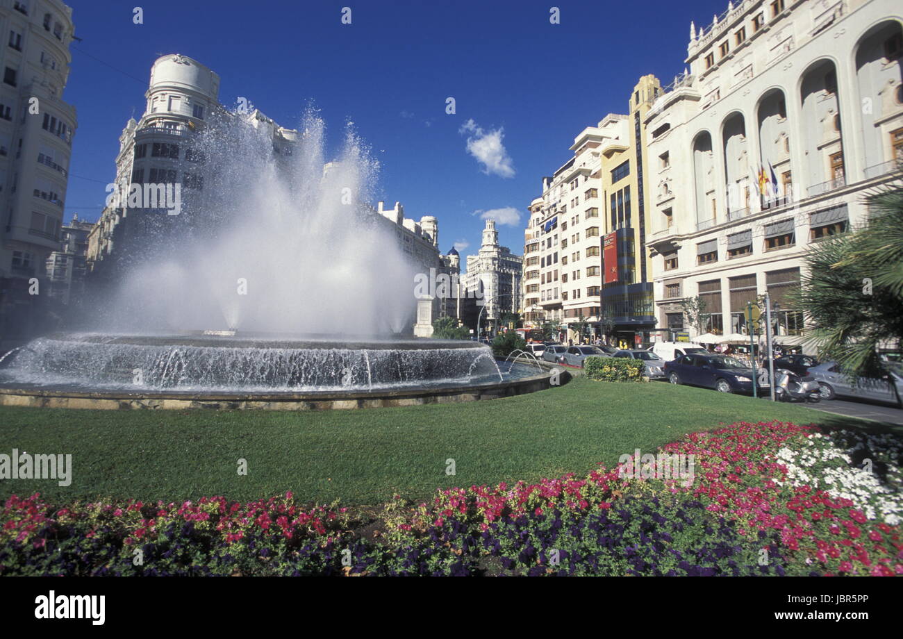 Der Plaza Ayuntamiento von Valenzia in Spanien in Europa Stock Photo ...