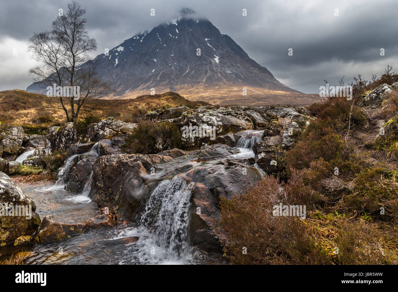 waterfalls at glen etive Stock Photo - Alamy