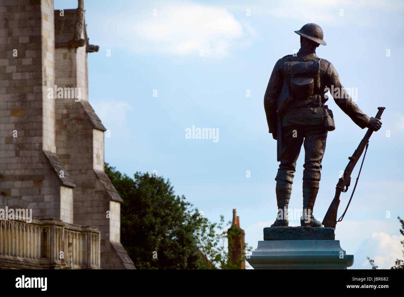 Bronze statue of a rifleman - a memorial to the King's Royal Rifle ...