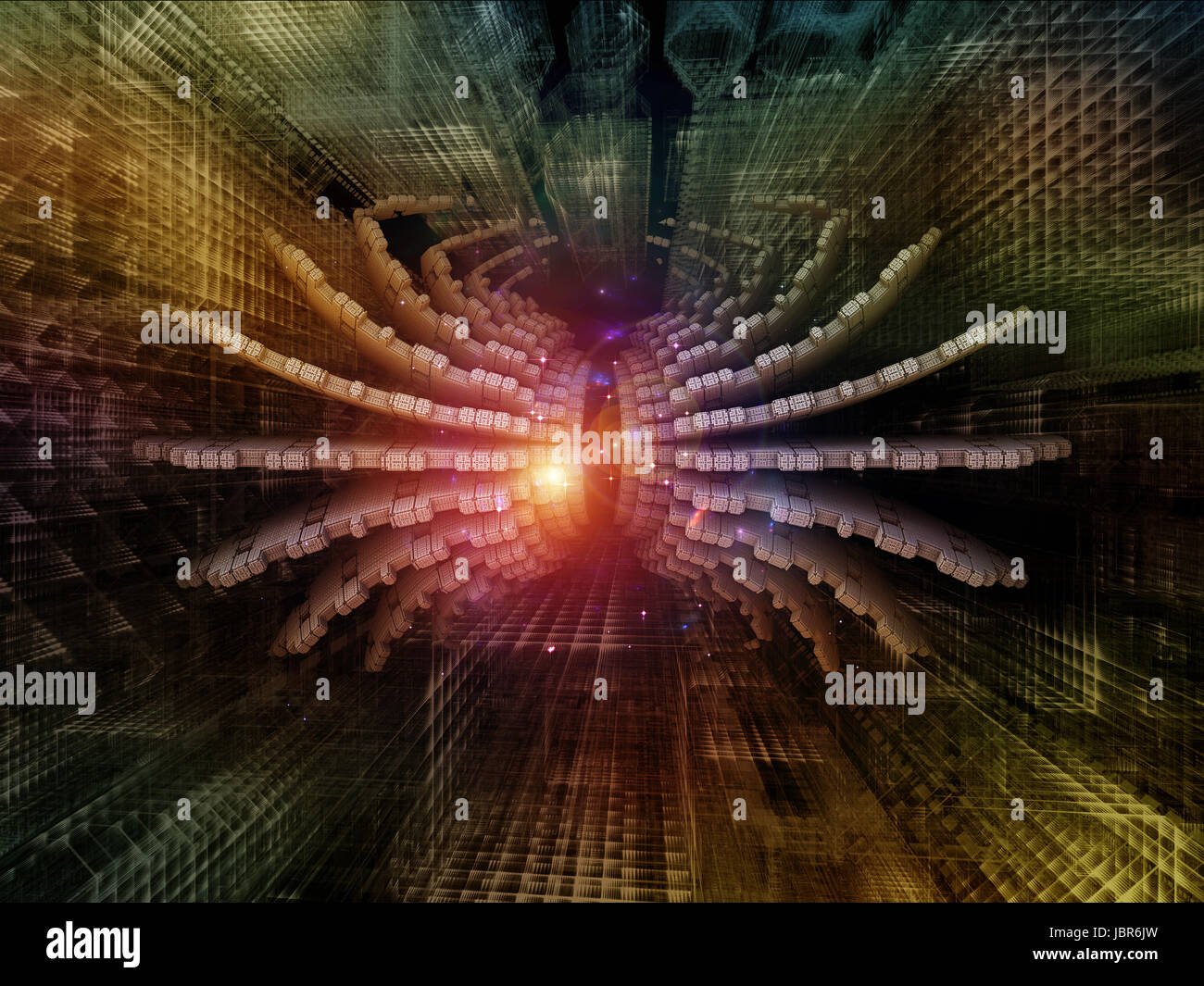 Fractal Spider series. Arrangement of fractal elements and grids for ...