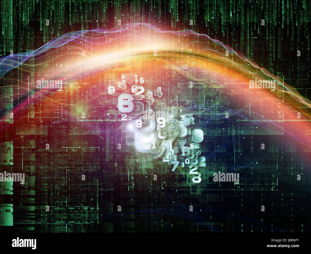 Light of Logic series. Arrangement of numbers, lights and design ...