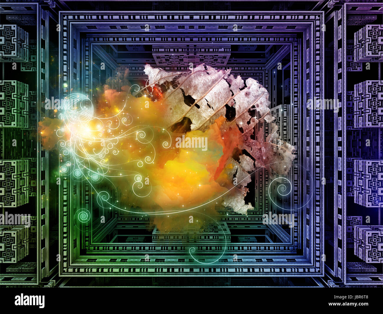 Matter Can Dream series. Composition of fractal frames, graphic ...