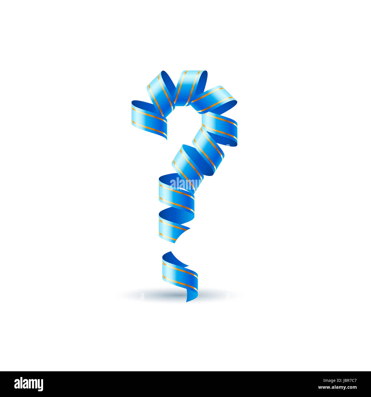 Question mark made of spiral sky blue ribbon Stock Photo - Alamy