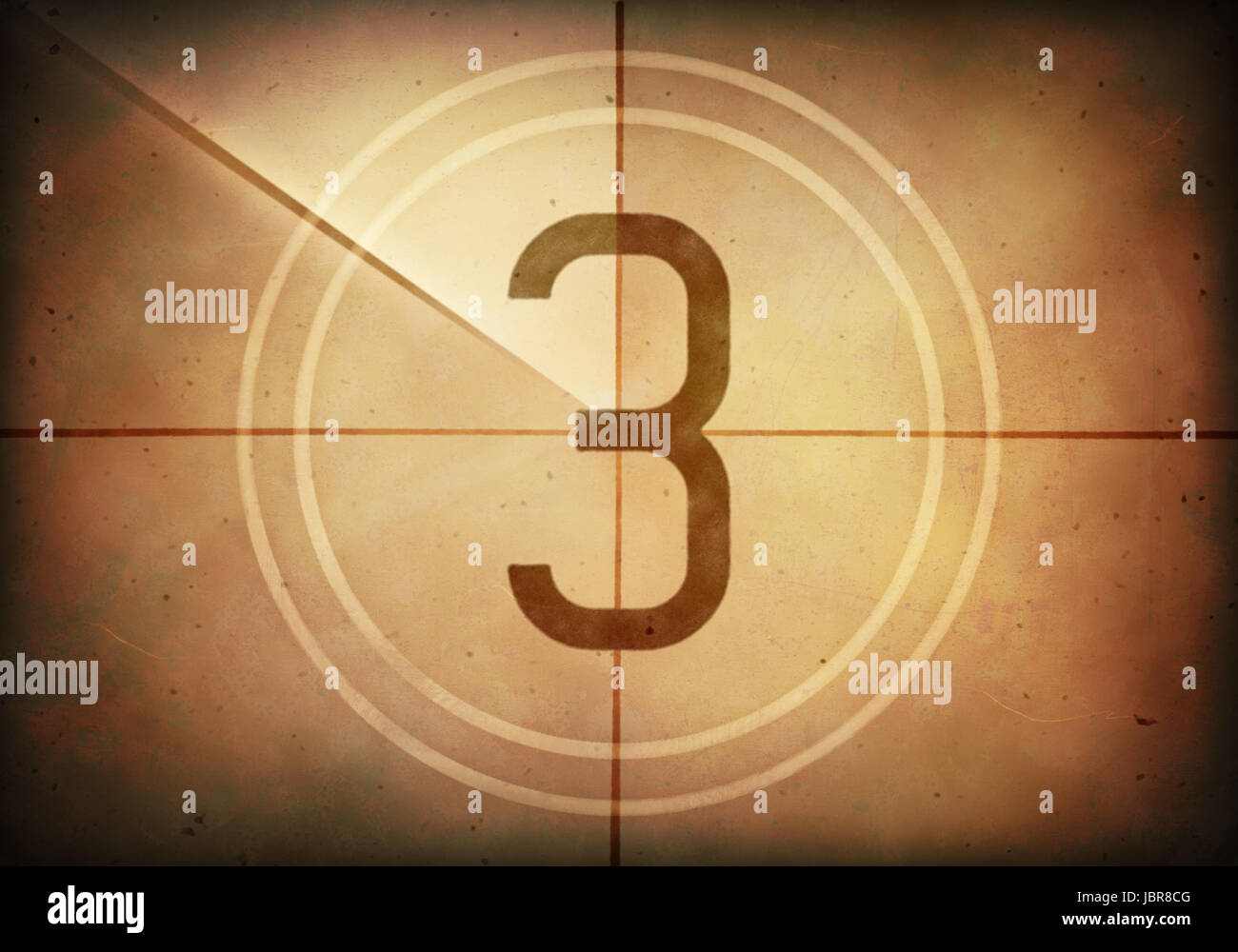 Countdown on the old movie screen. High resolution image with detailed ...