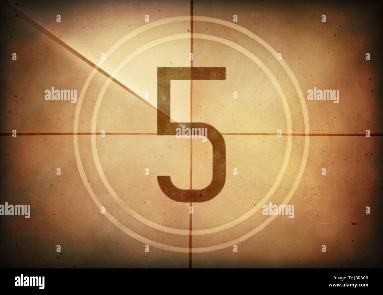 Countdown on the old movie screen. High resolution image with detailed ...