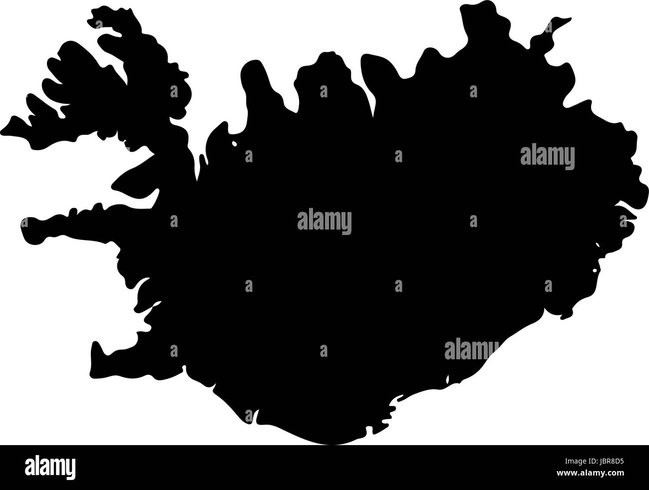 High detailed vector map - Iceland on white background Stock Vector ...