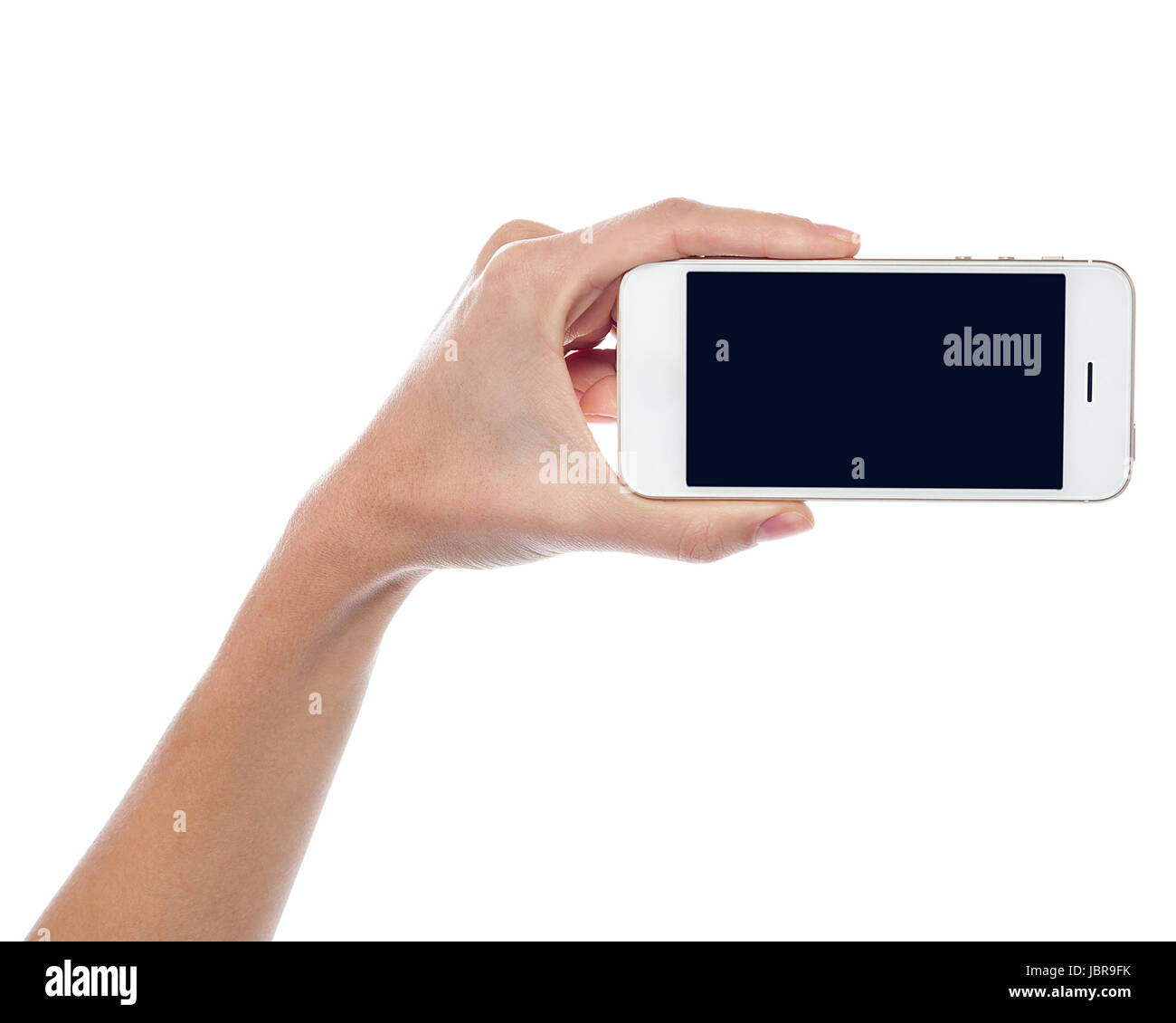Woman hand with a new mobile handset Stock Photo - Alamy
