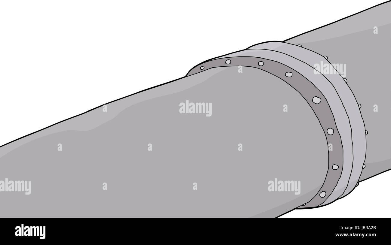 Isolated hand drawn close up of water main pipe Stock Photo - Alamy