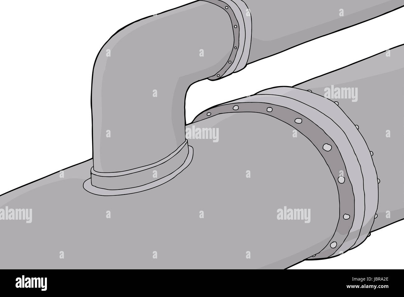 Hand drawn cartoon of metal pipe close up Stock Photo - Alamy