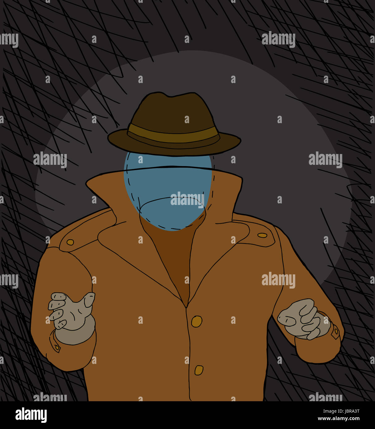 Cartoon spy in coat sneaking hi-res stock photography and images - Alamy