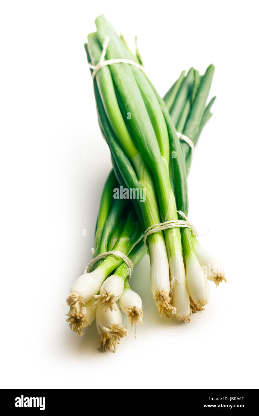 fresh spring onion on white background Stock Photo - Alamy