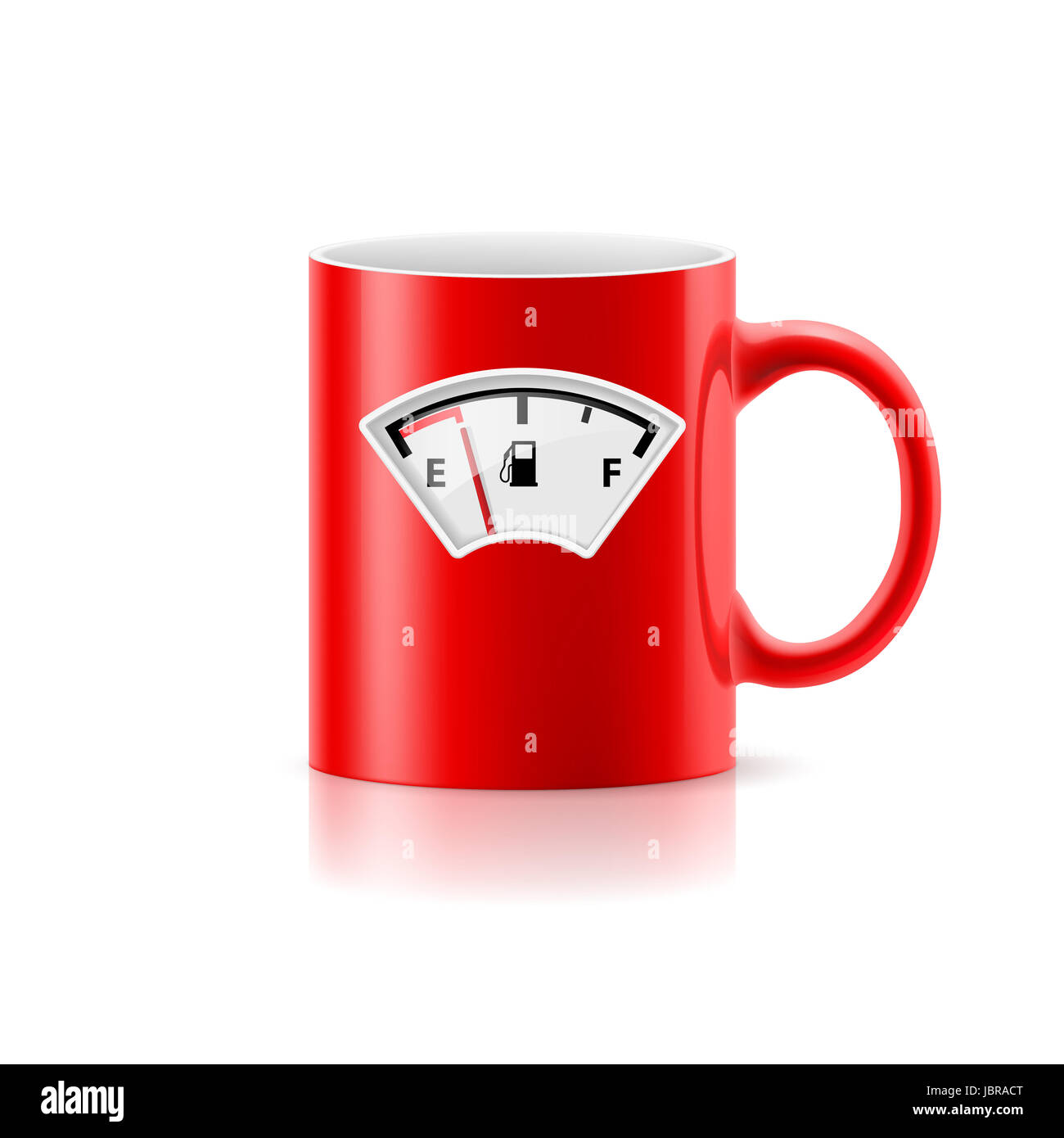 Red cup with picture component of gasoline on white background Stock ...