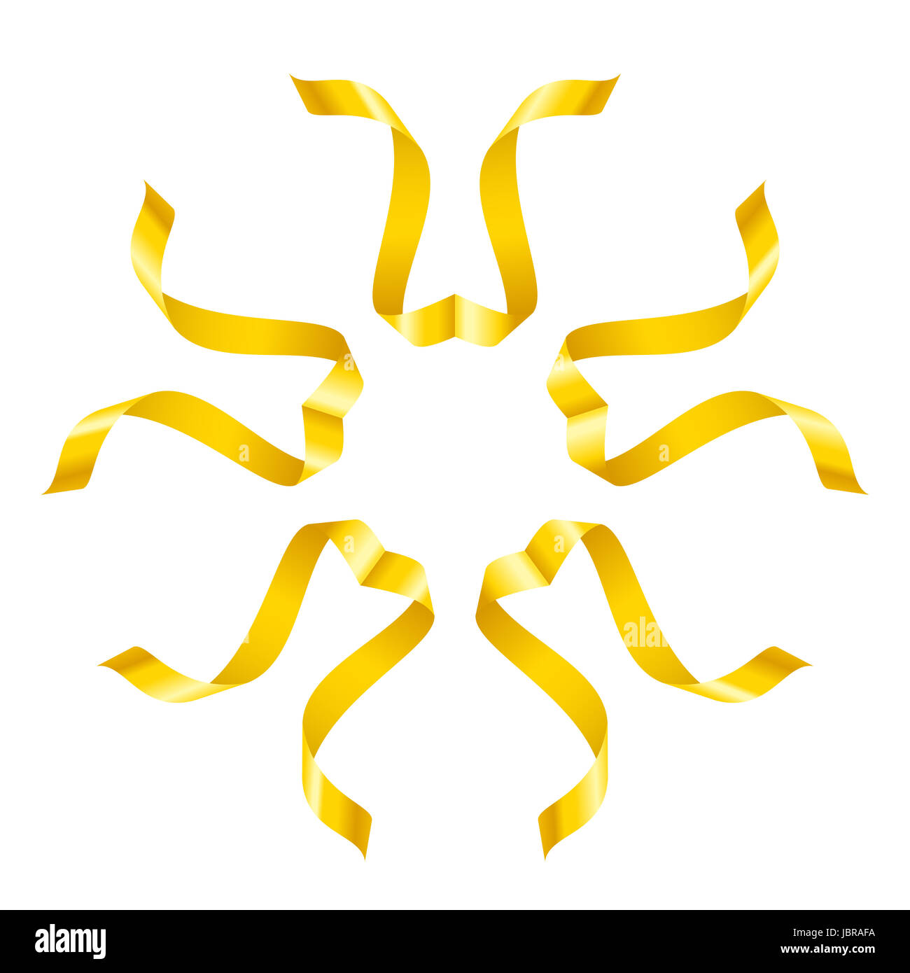 Yellow flower of swirled ribbon on white background Stock Photo - Alamy