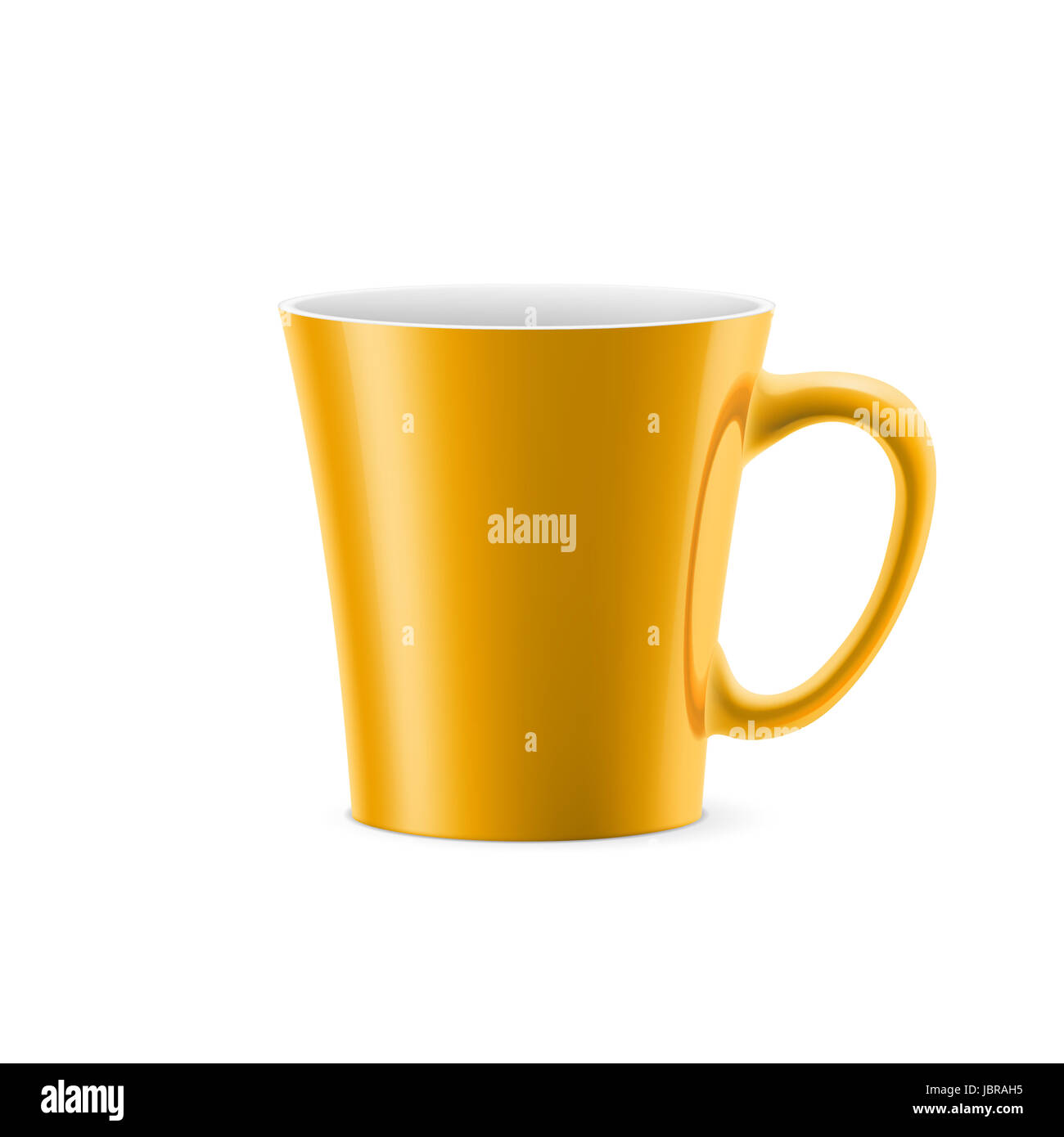 Orange cup with tapered bottom stay on white background Stock Photo - Alamy