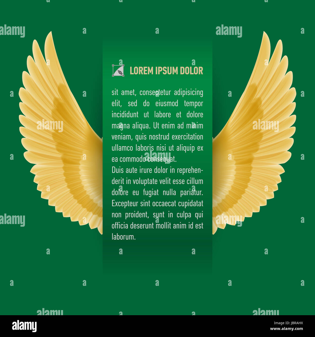 Sheet of green paper with wings on both sides Stock Photo - Alamy