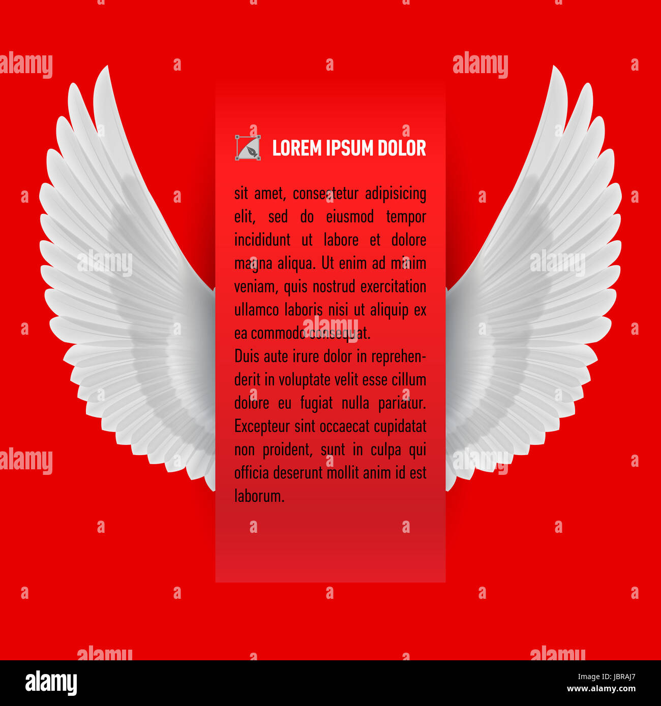 Sheet of paper with wings on both sides Stock Photo - Alamy