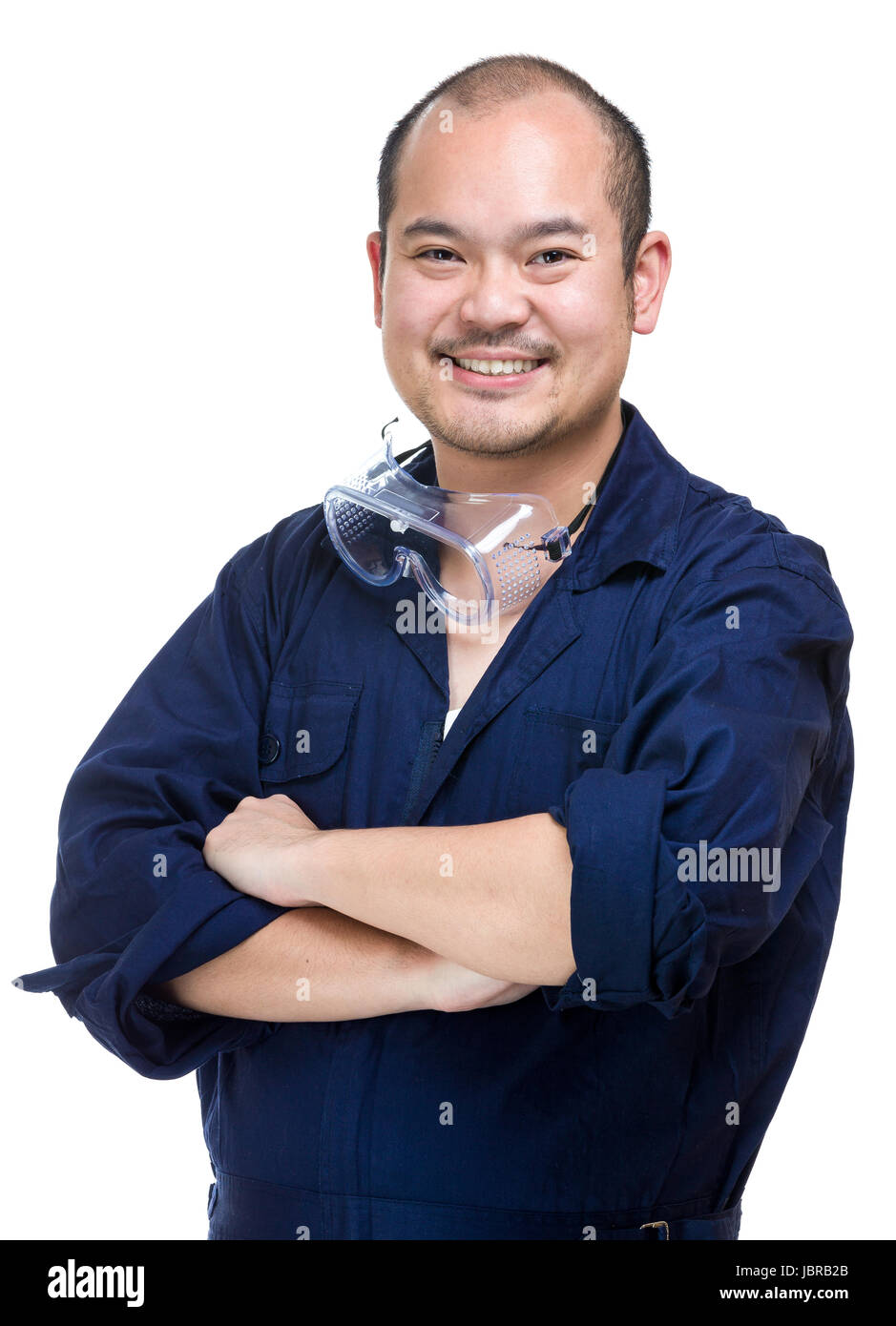 Smiling construction worker Stock Photo - Alamy