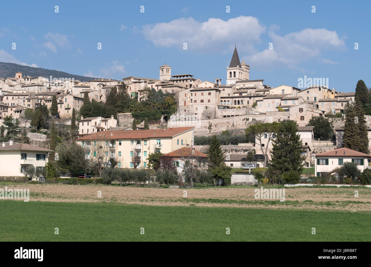 Panorama of Spello. Italy, Umbria region Stock Photo - Alamy