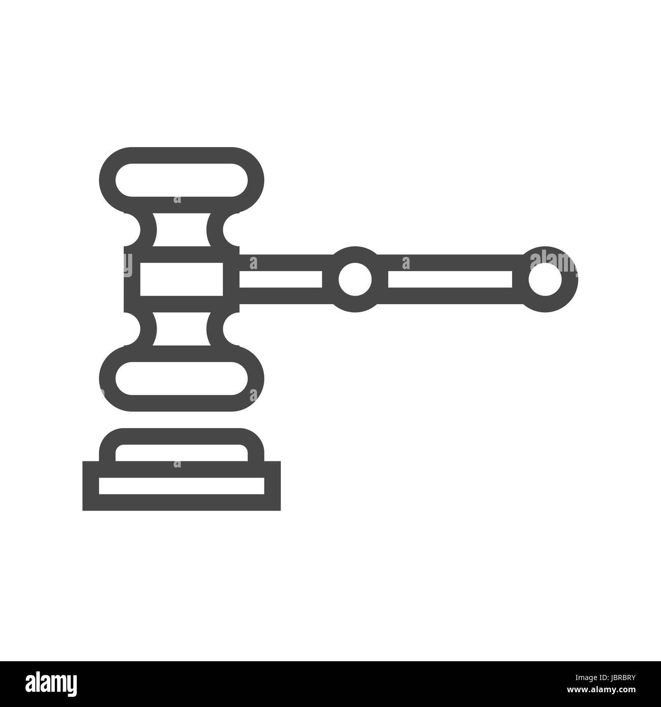 Auction Gavel Thin Line Vector Icon. Flat icon isolated on the white ...
