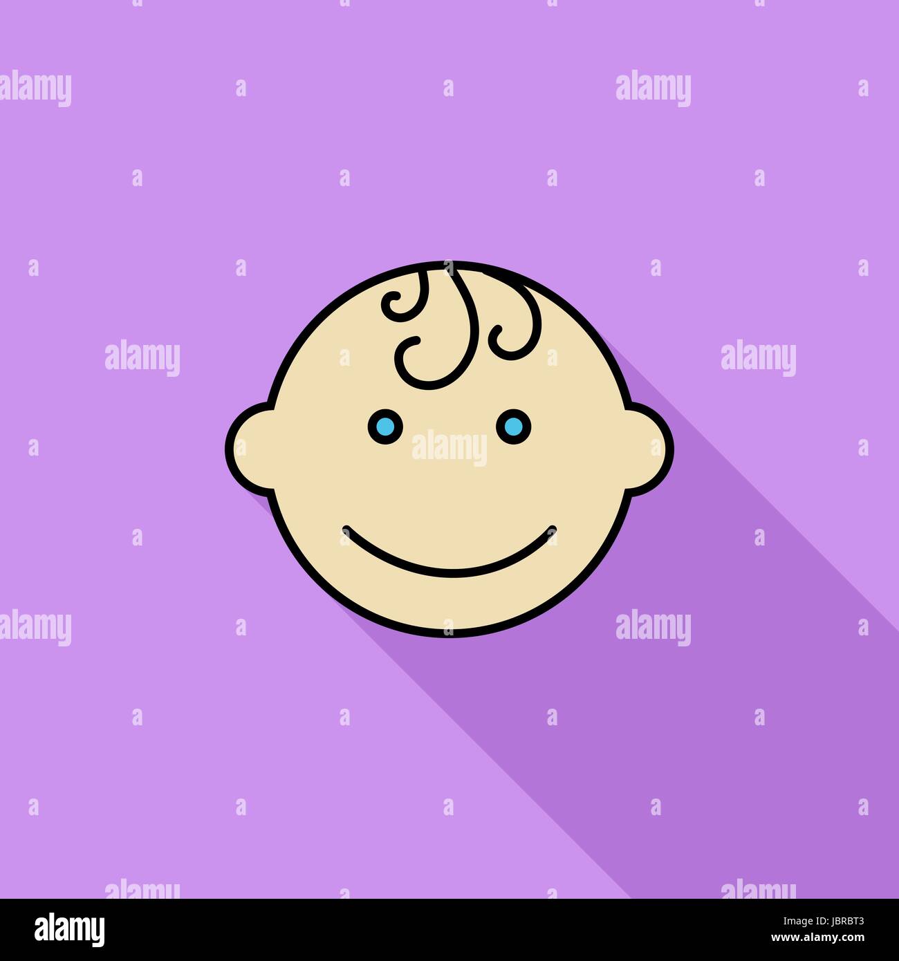 Baby boy icon. Flat vector related icon with long shadow for web and ...