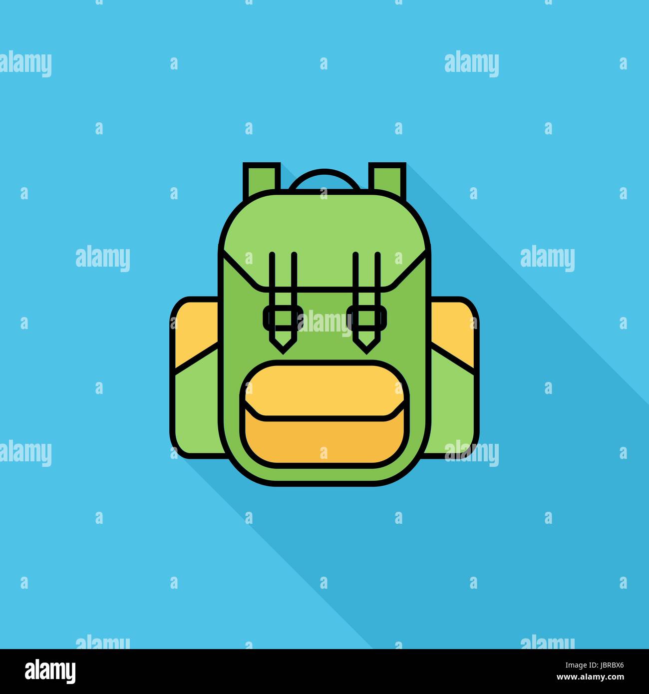 Rucksack icon. Flat vector related icon with long shadow for web and ...
