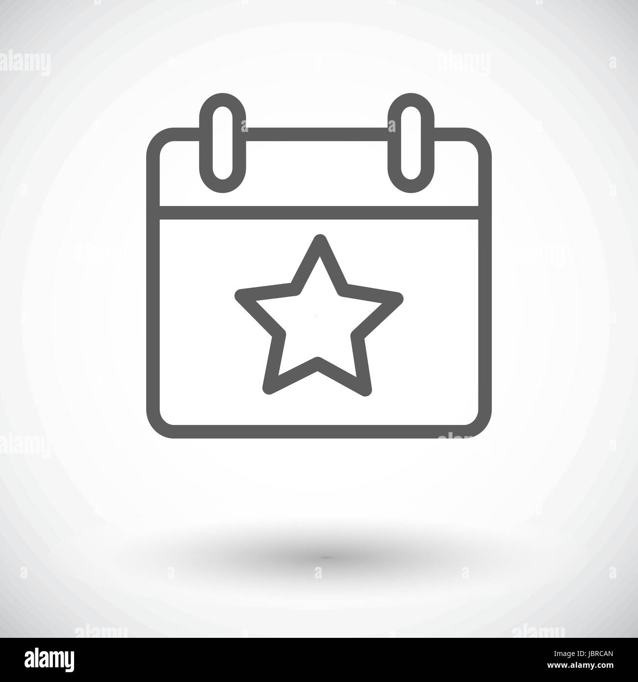 Calendar with star. Single flat icon on white background. Vector ...