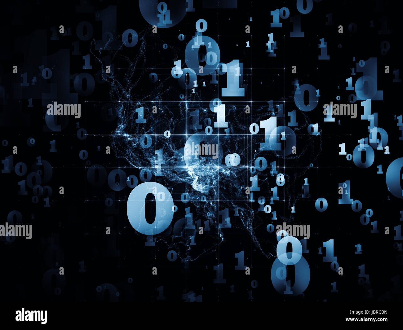 Number in Space series. Design made of numbers, fractal textures and ...