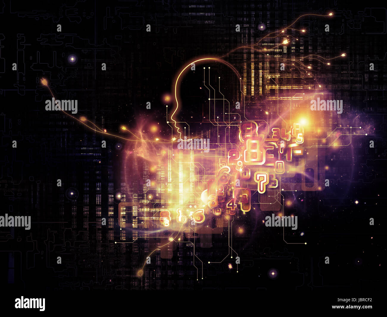 Artificial Intelligence series. Composition of human profile and ...