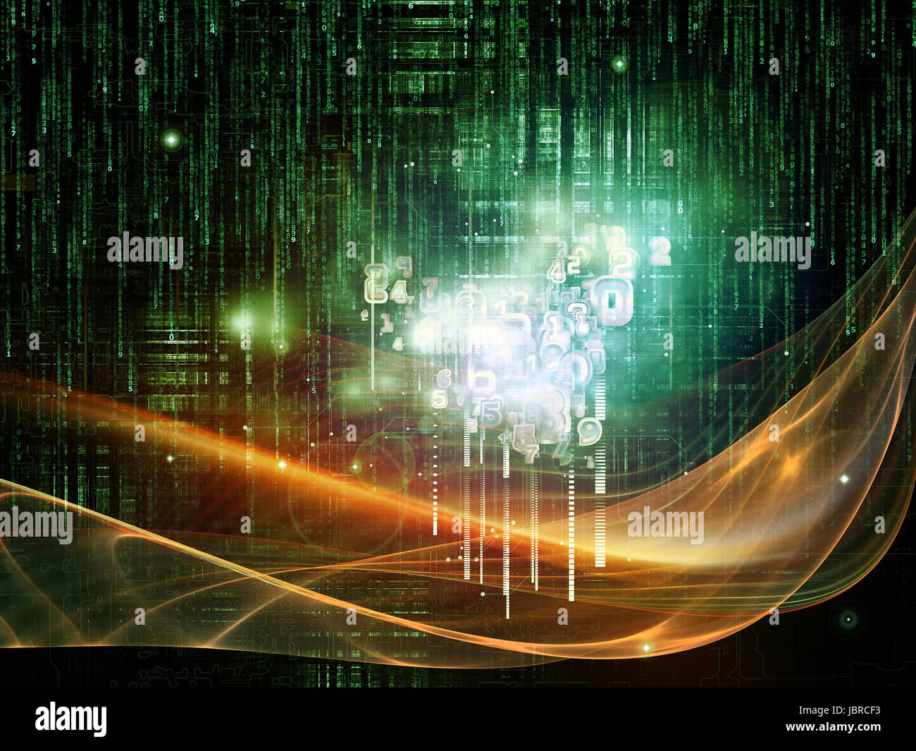 Light of Logic series. Composition of numbers, lights and design ...