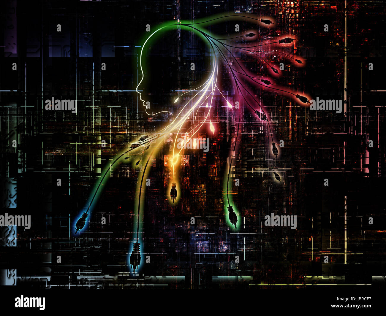 Artificial Intelligence series. Interplay of human profile, connectors ...
