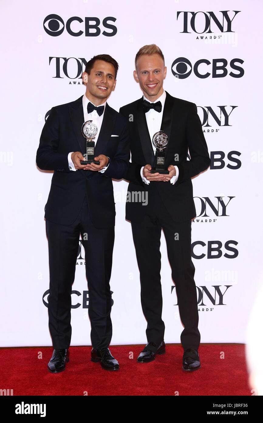 New York, NY, USA. 11th June, 2017. Benj Pasek, Justin Paul in the ...