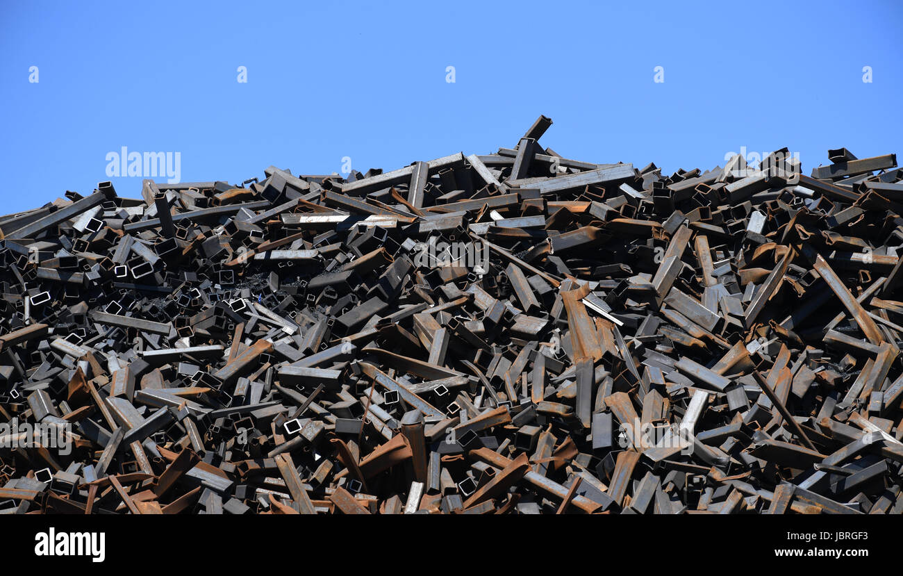 A scrap storage unit can be seen at the port of Duisburg, Germany, 27 ...