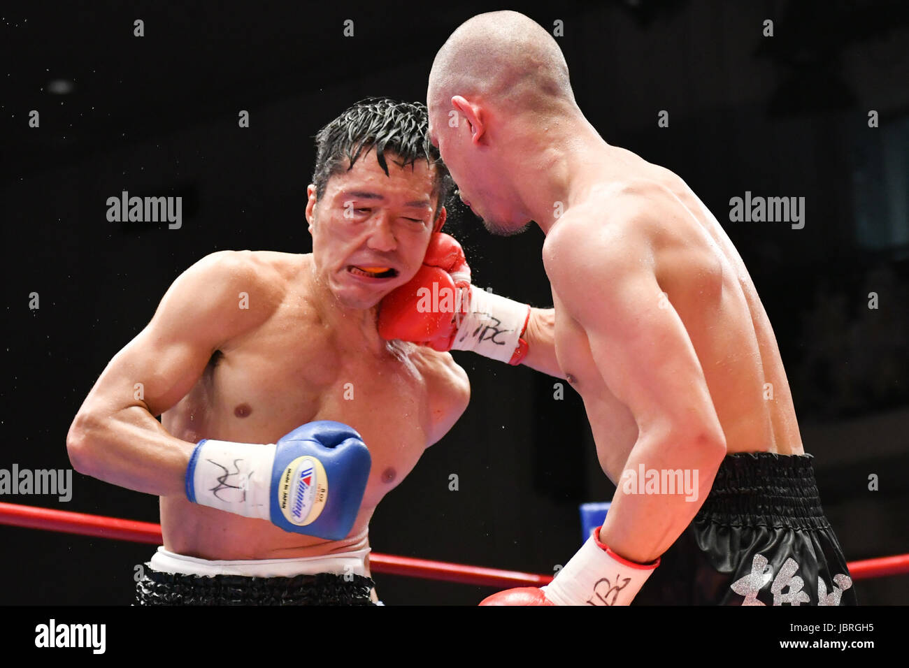 Tokyo, Japan. 8th June, 2017. (L-R) Yusuke Konno, Koichi Aso (JPN ...