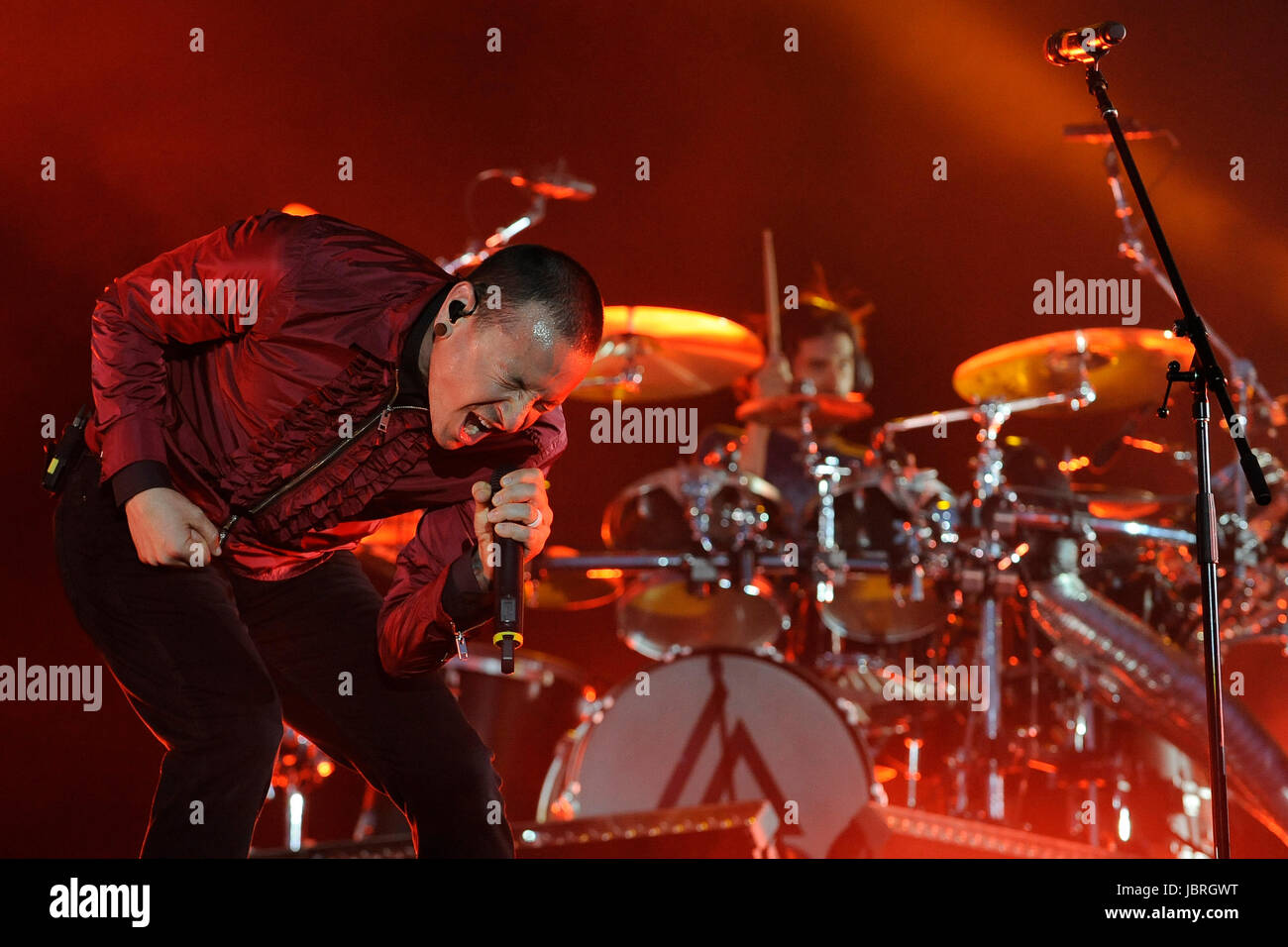 Prague, Czech Republic. 11th June, 2017. Singer CHESTER BENNINGTON of ...
