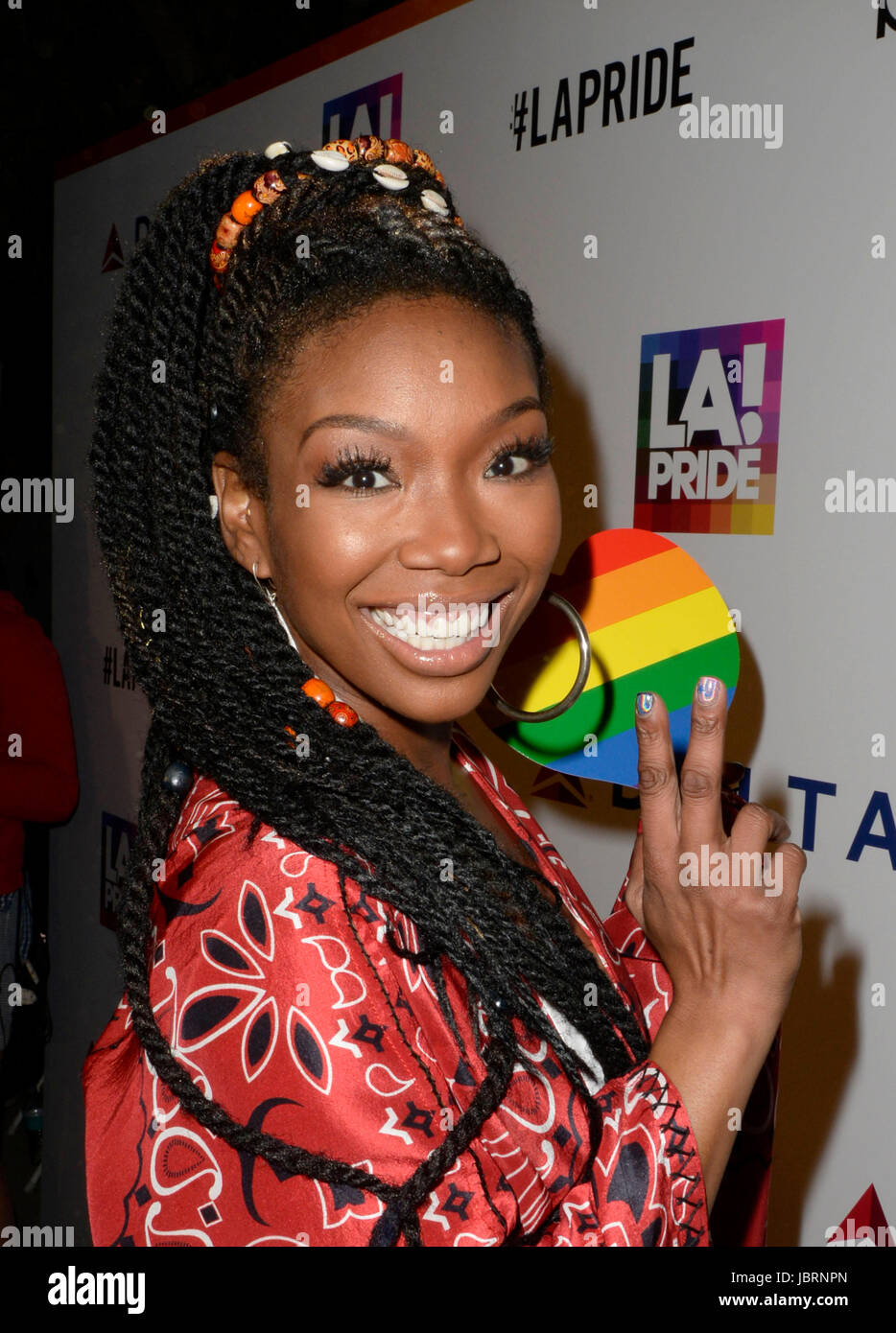WEST HOLLYWOOD, CA: Brandy at the 2017 LA Pride Festival in West ...