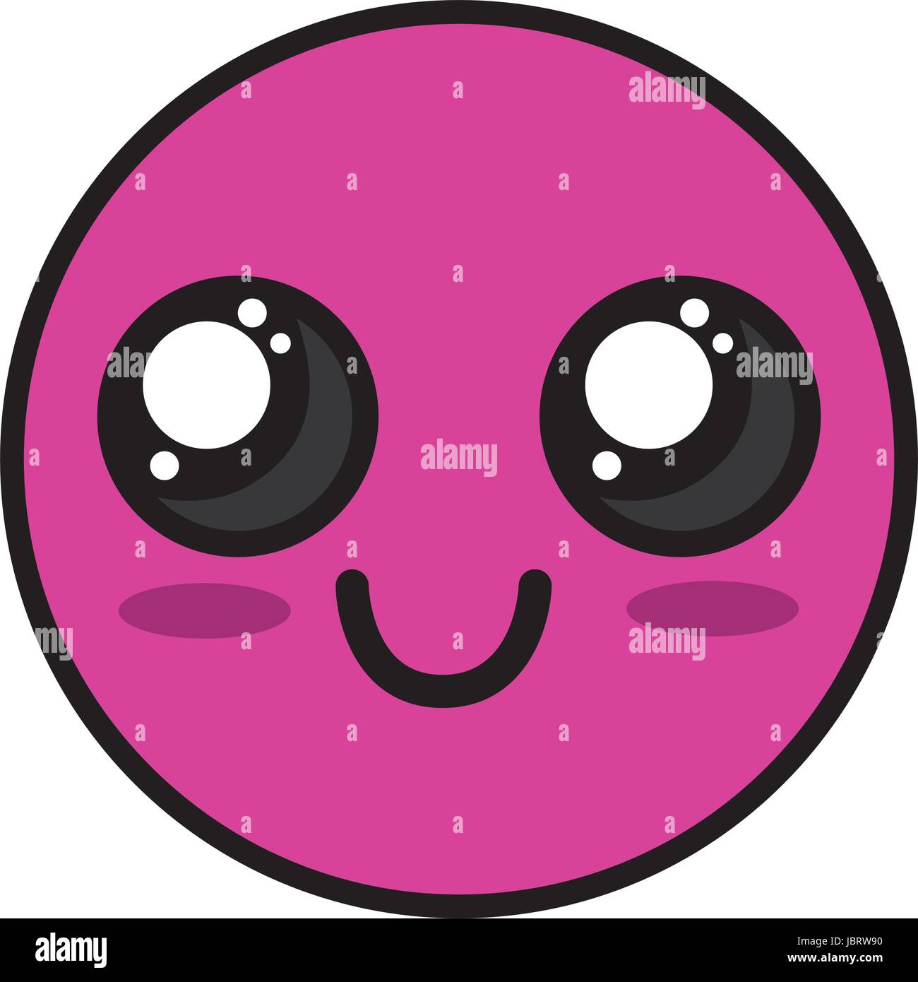 cute kawaii beautiful face smile and happy Stock Vector Image & Art - Alamy