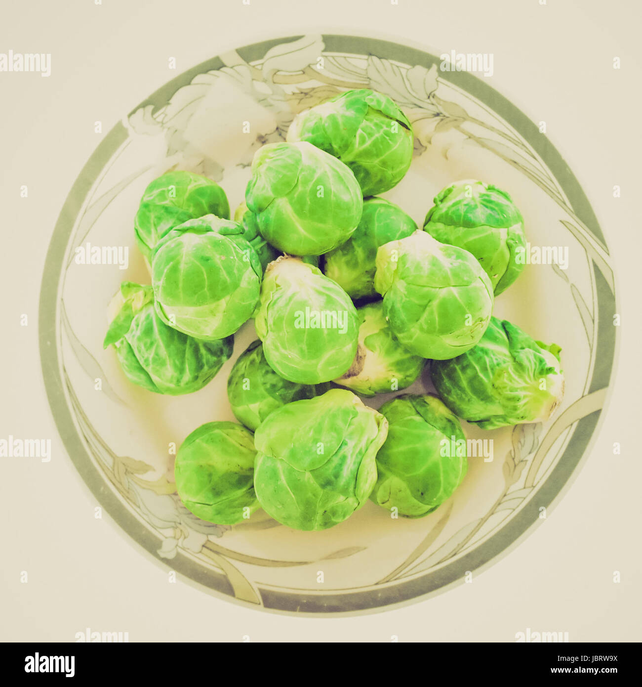 Vintage retro looking Brussel sprouts mini cabbages isolated Stock ...