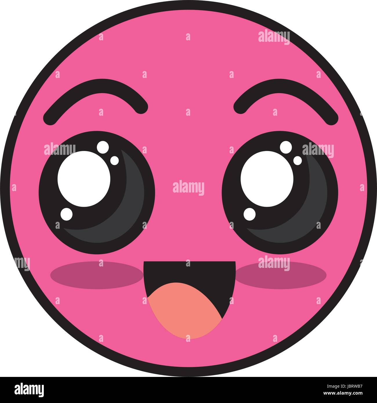 cute kawaii beautiful face smile and happy Stock Vector Image & Art - Alamy