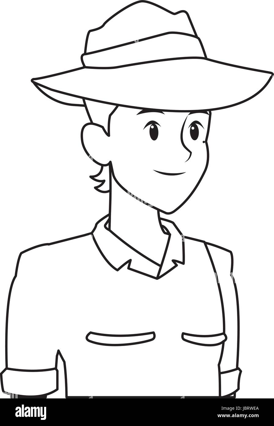 explorer man safari costume halloween celebration Stock Vector Image ...