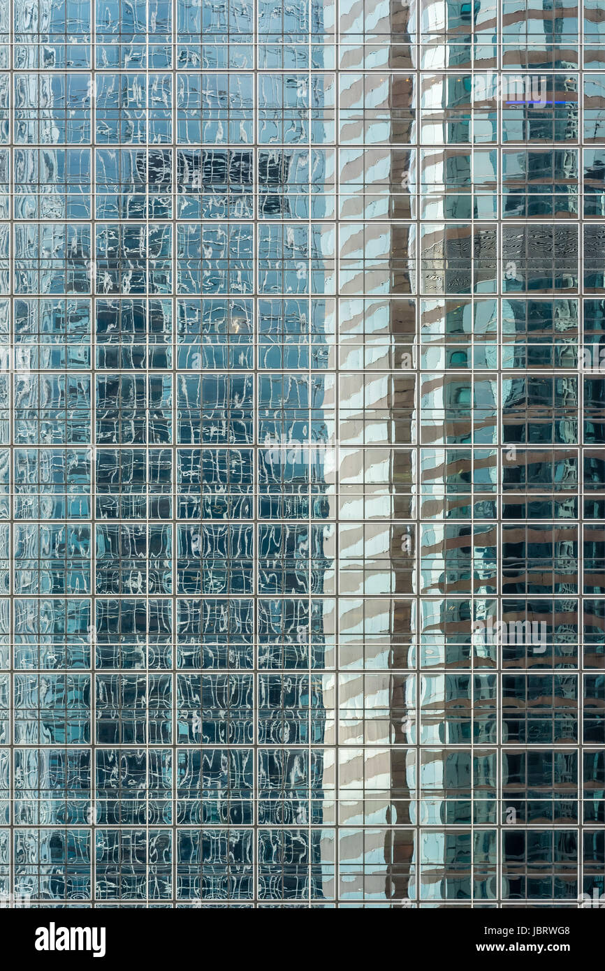 Office glass windows with beautiful reflection in Hong Kong, Asia Stock ...