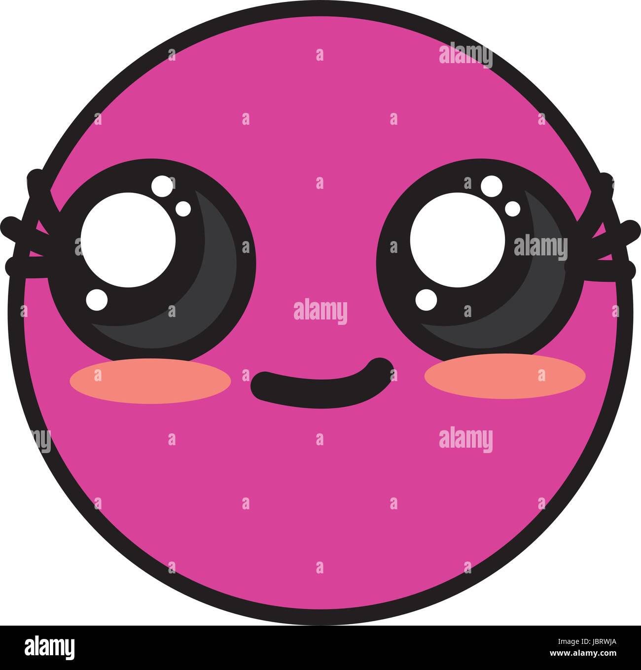 cute kawaii beautiful face smile and happy Stock Vector Image & Art - Alamy