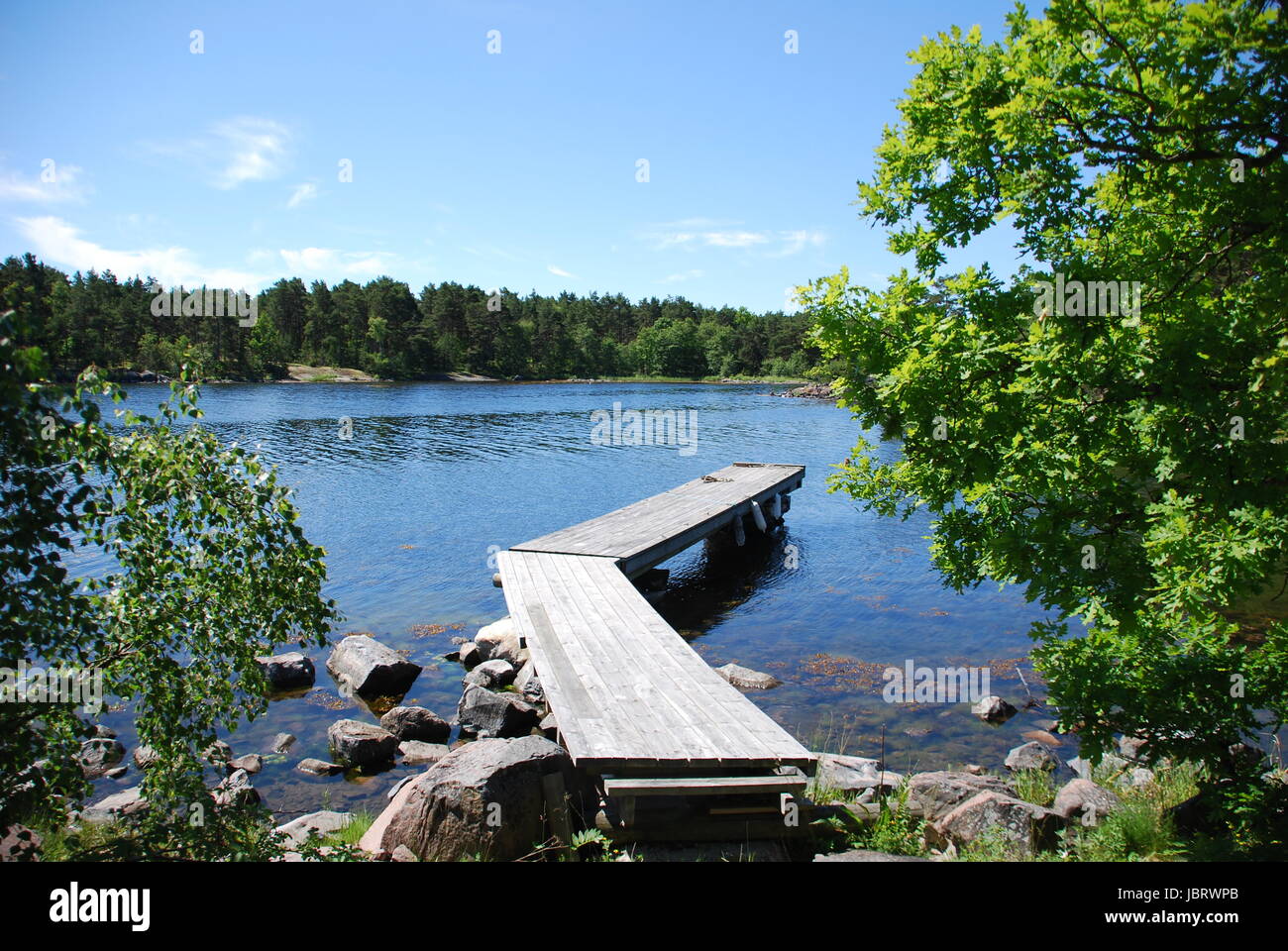 Summer idyll on a lonely Swedish fjord Stock Photo - Alamy
