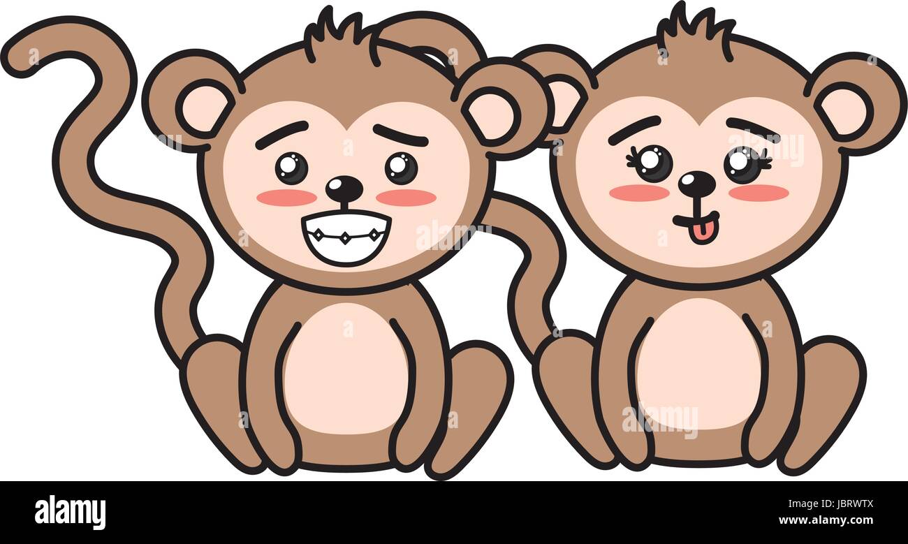 beautiful cute animals with expression face Stock Vector Image & Art ...