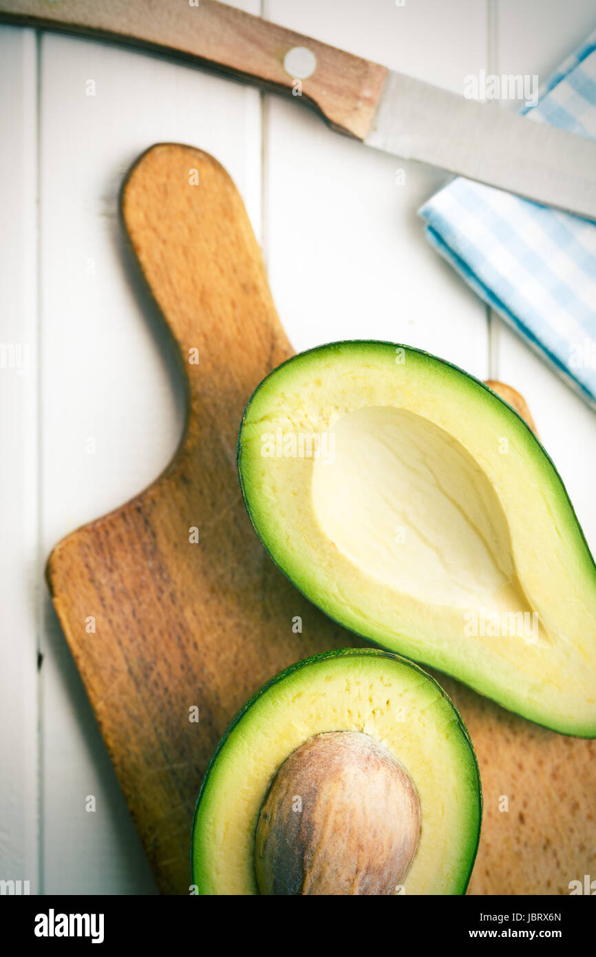 the top view of halved avocados Stock Photo - Alamy