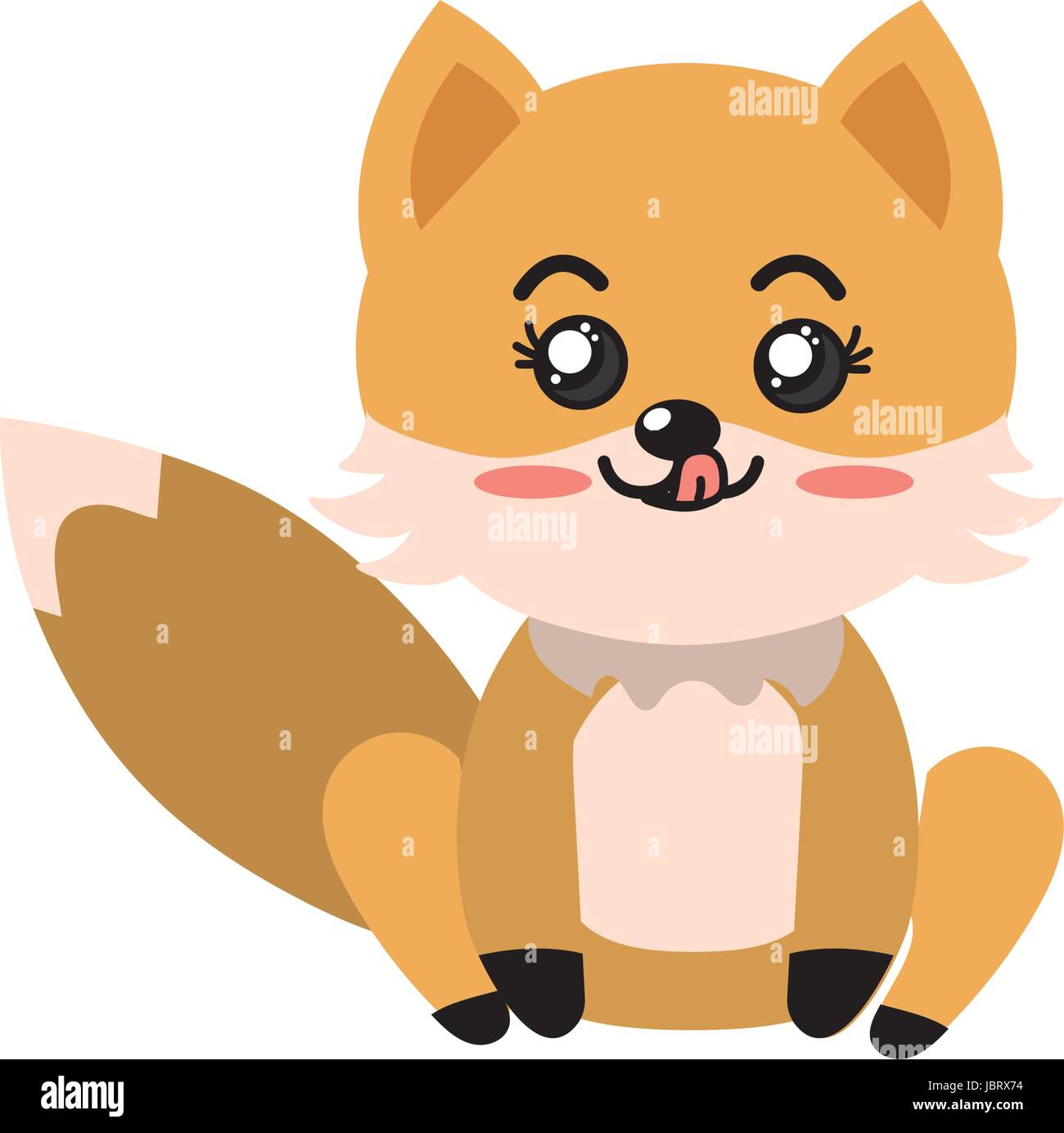 cute fox wild animal with face expression Stock Vector Image & Art - Alamy