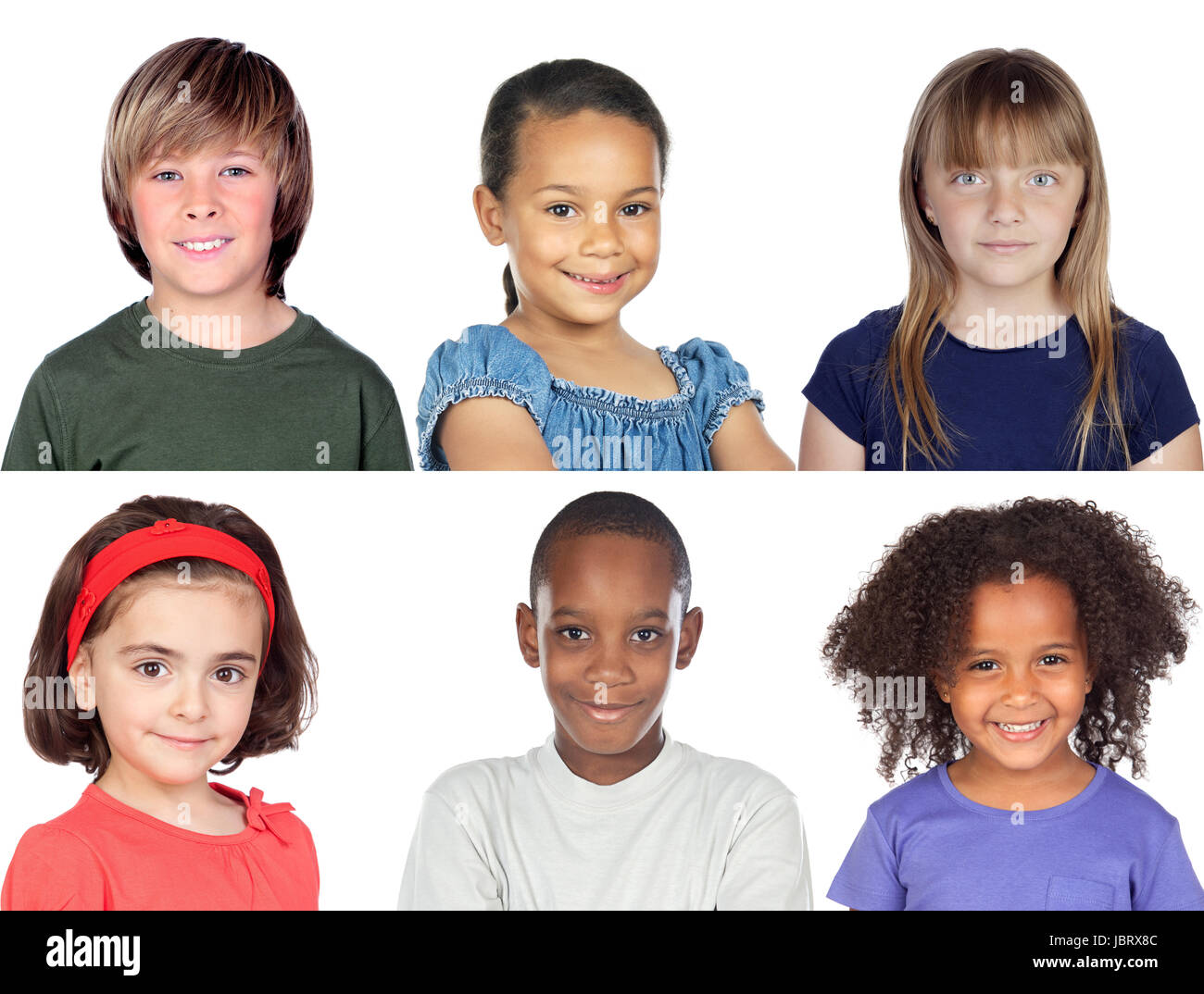 Photo collage of children isolated on a white background Stock Photo ...