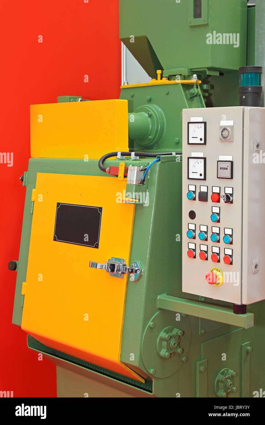 Automated sand shot blaster industrial equipment machine Stock Photo ...