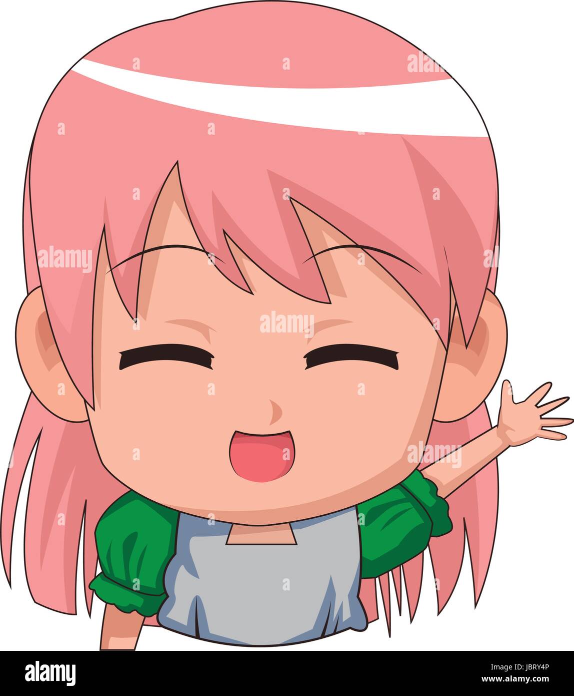 cute cartoon anime little girl chibi character Stock Vector Image & Art ...